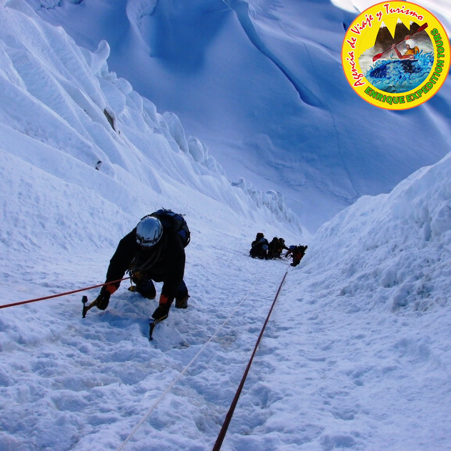 Climbing in the South American Andes Mount Alpamayo, Peru