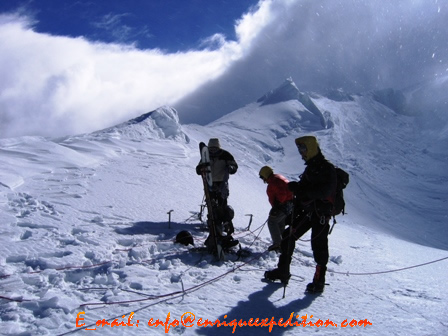 Escaladas Montañas Copa Chopicalqui Huascaran Sur Cordillera Blanca Perú